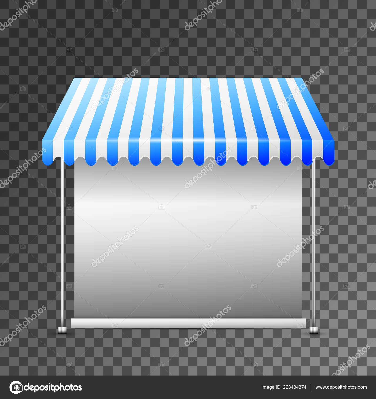 Blue Detailed Vector Illustration Business Stall Transparent Background ...