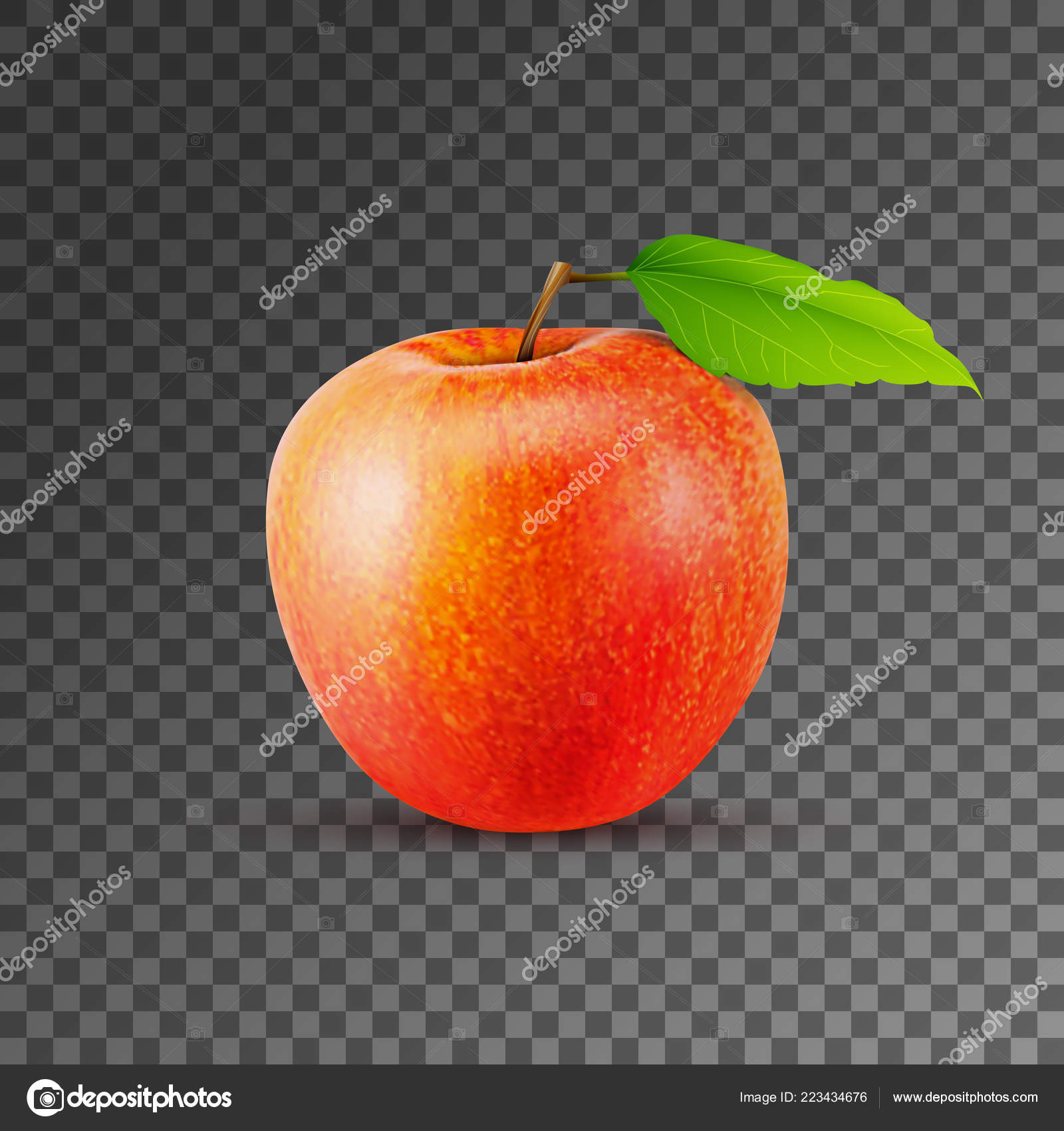 Green apple on transparent background Stock Vector by ©Netkoff 223434676