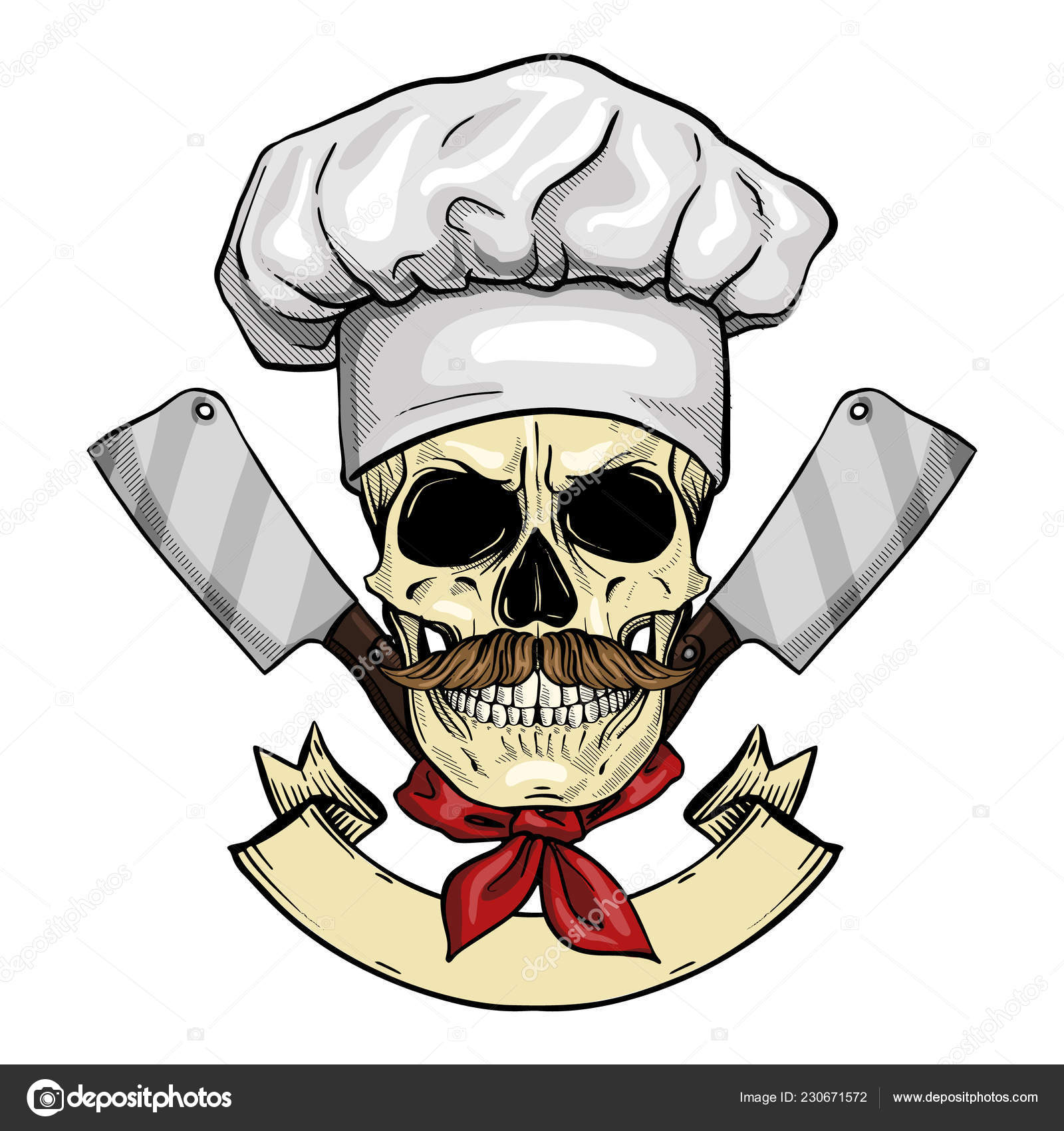 Hand drawn sketch, color skull Stock Vector Image by ©Netkoff #230671572