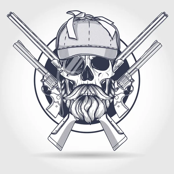 Hand drawn hunter skull Stock Vector Image by ©Netkoff #292262640