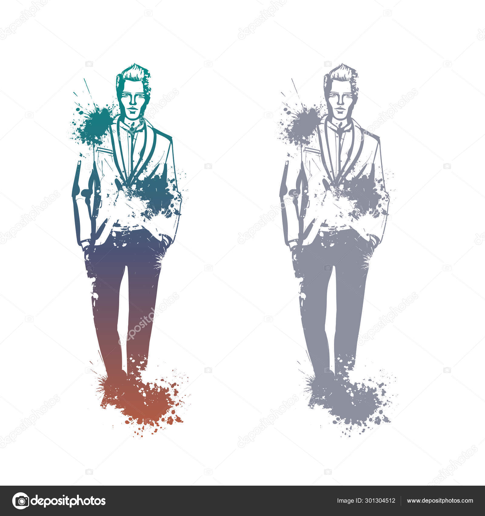Vector men models Stock Vector by ©Netkoff 301304512