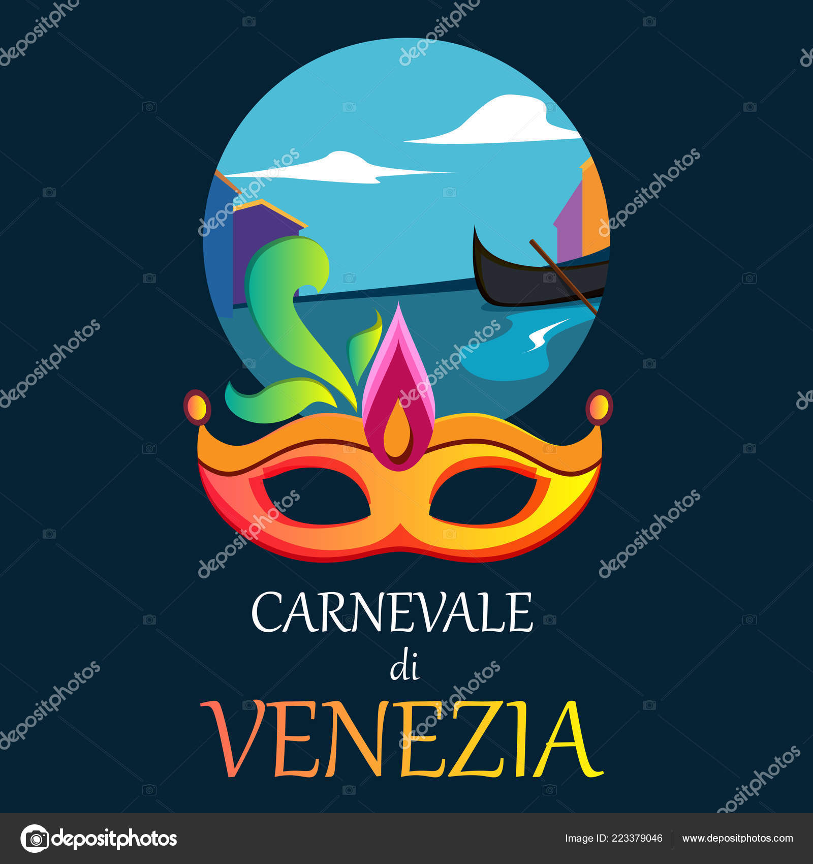 Blue carnival background with festive mask. Stock Vector by ©Svetlaboro ...