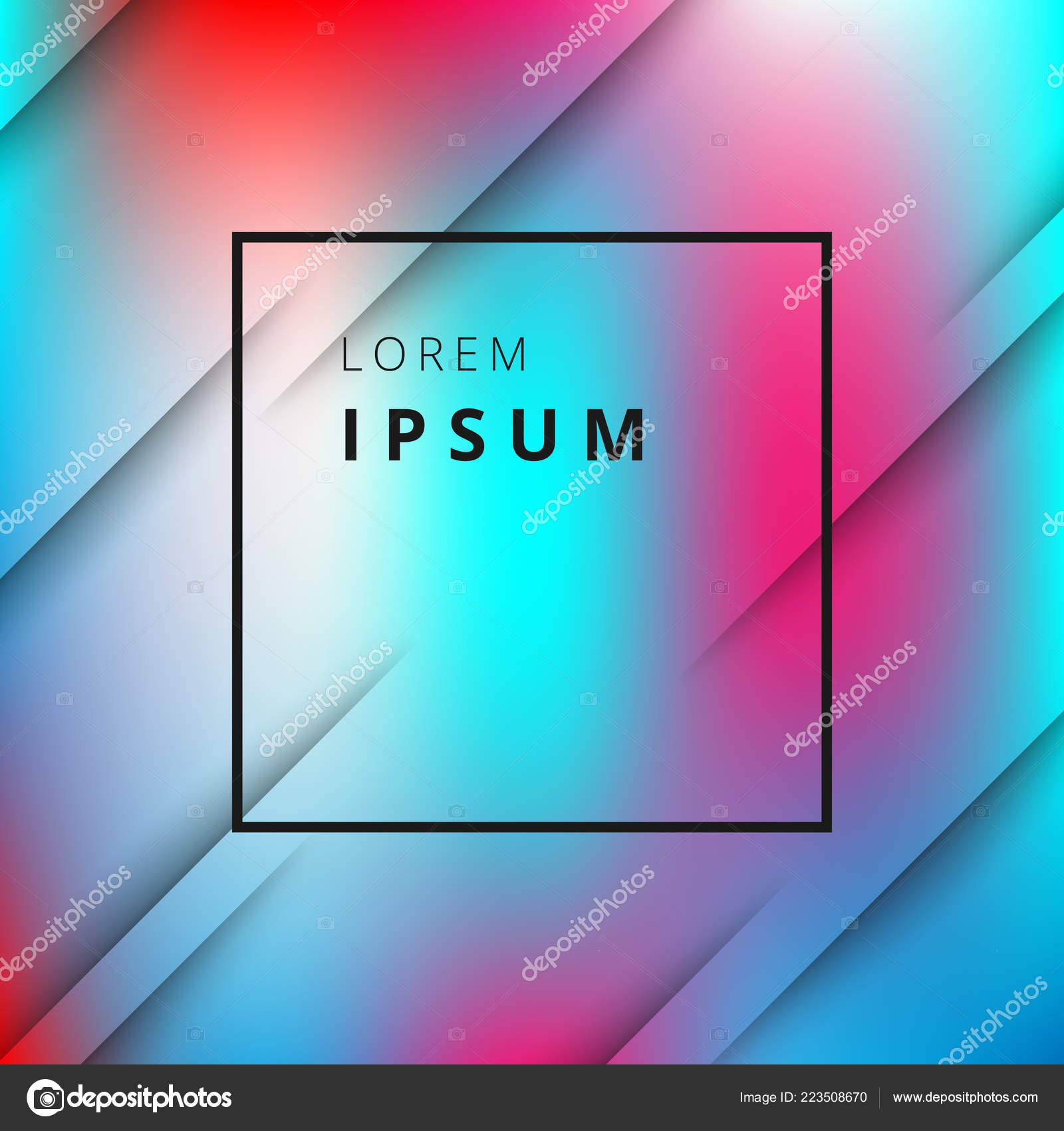 Blue and pink abstract spectrum background with frame. Stock Vector ...