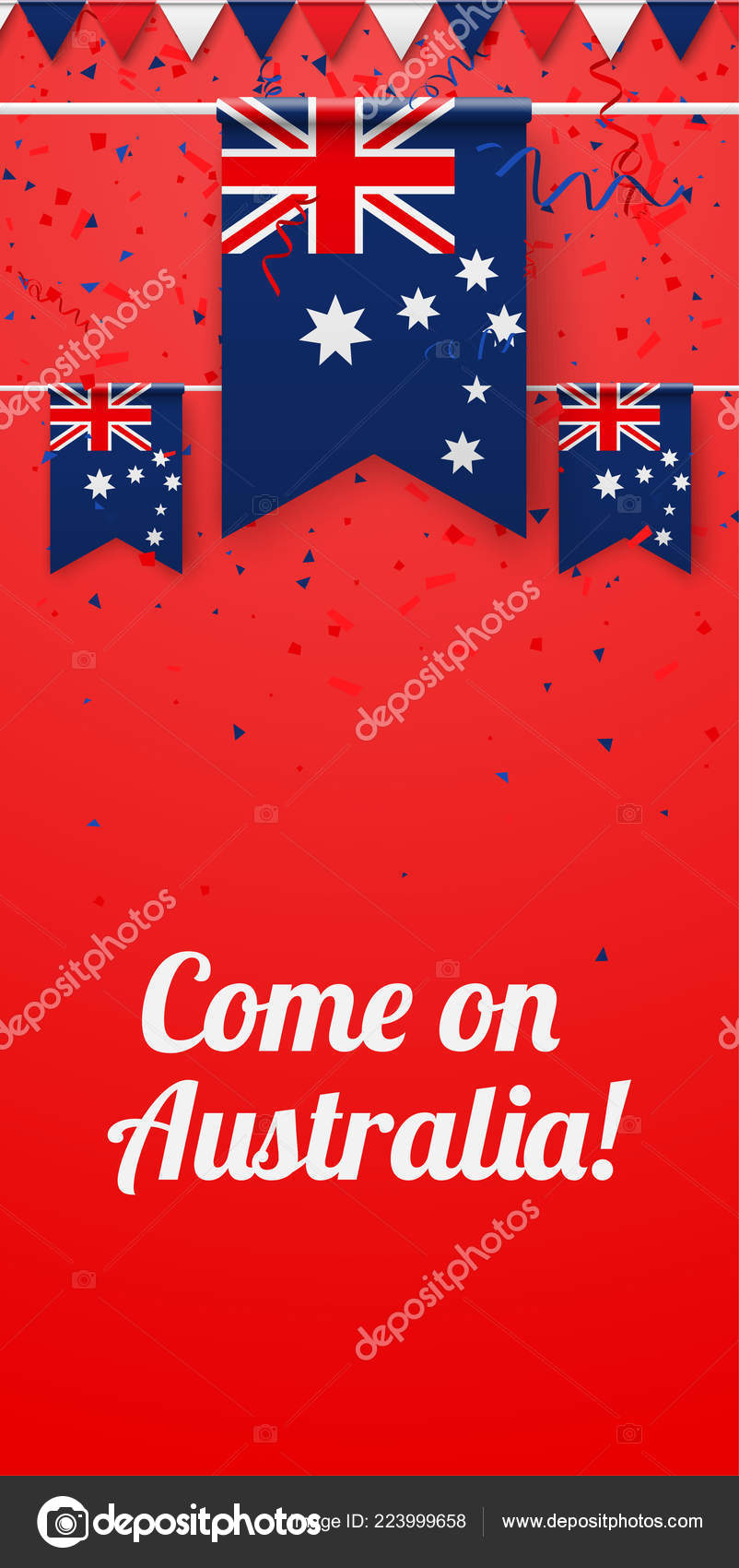 Come on Australia Background with national flags. Stock Vector by ...