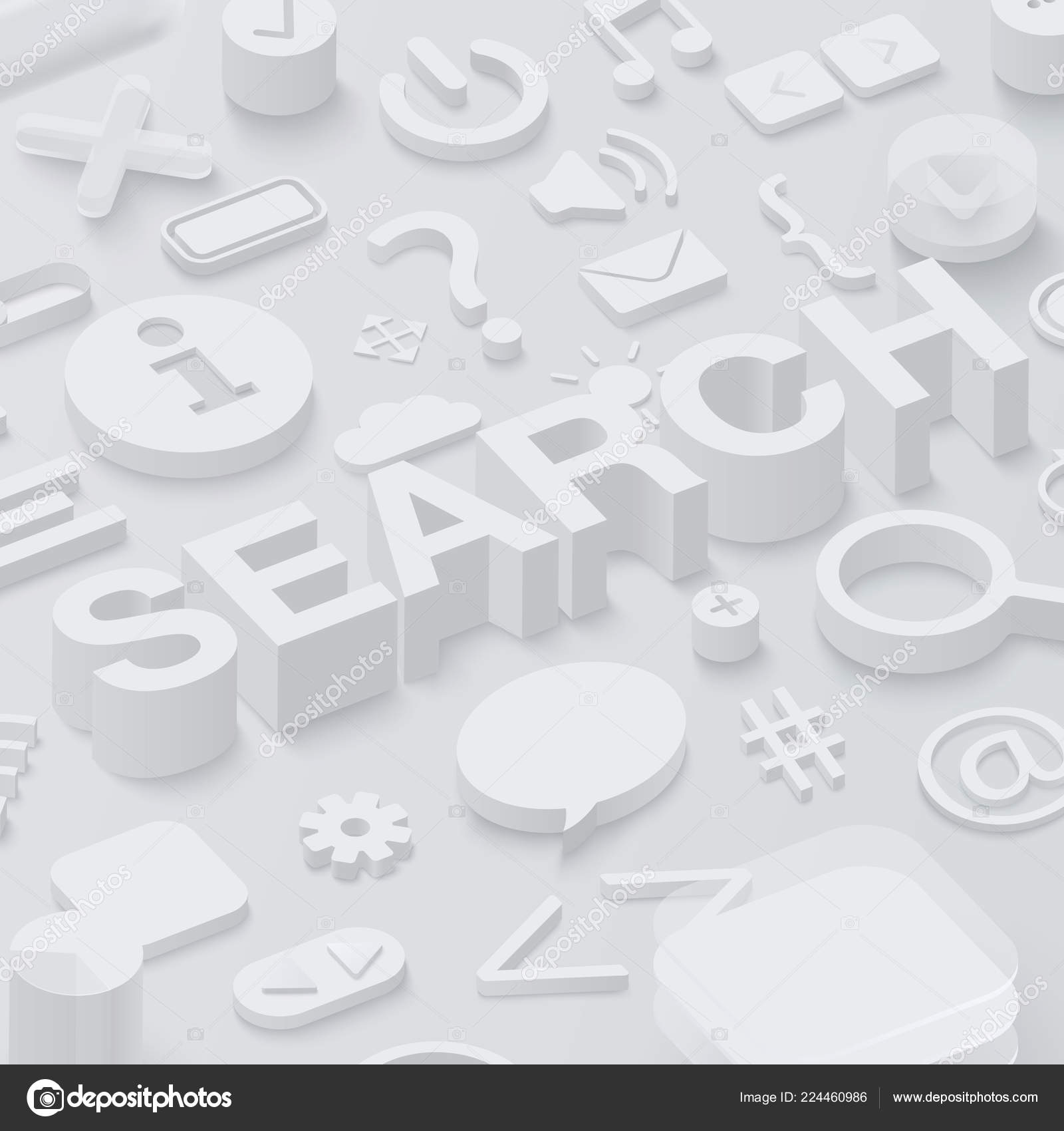 Grey 3d search background with web symbols. Stock Vector by ©Svetlaboro ...