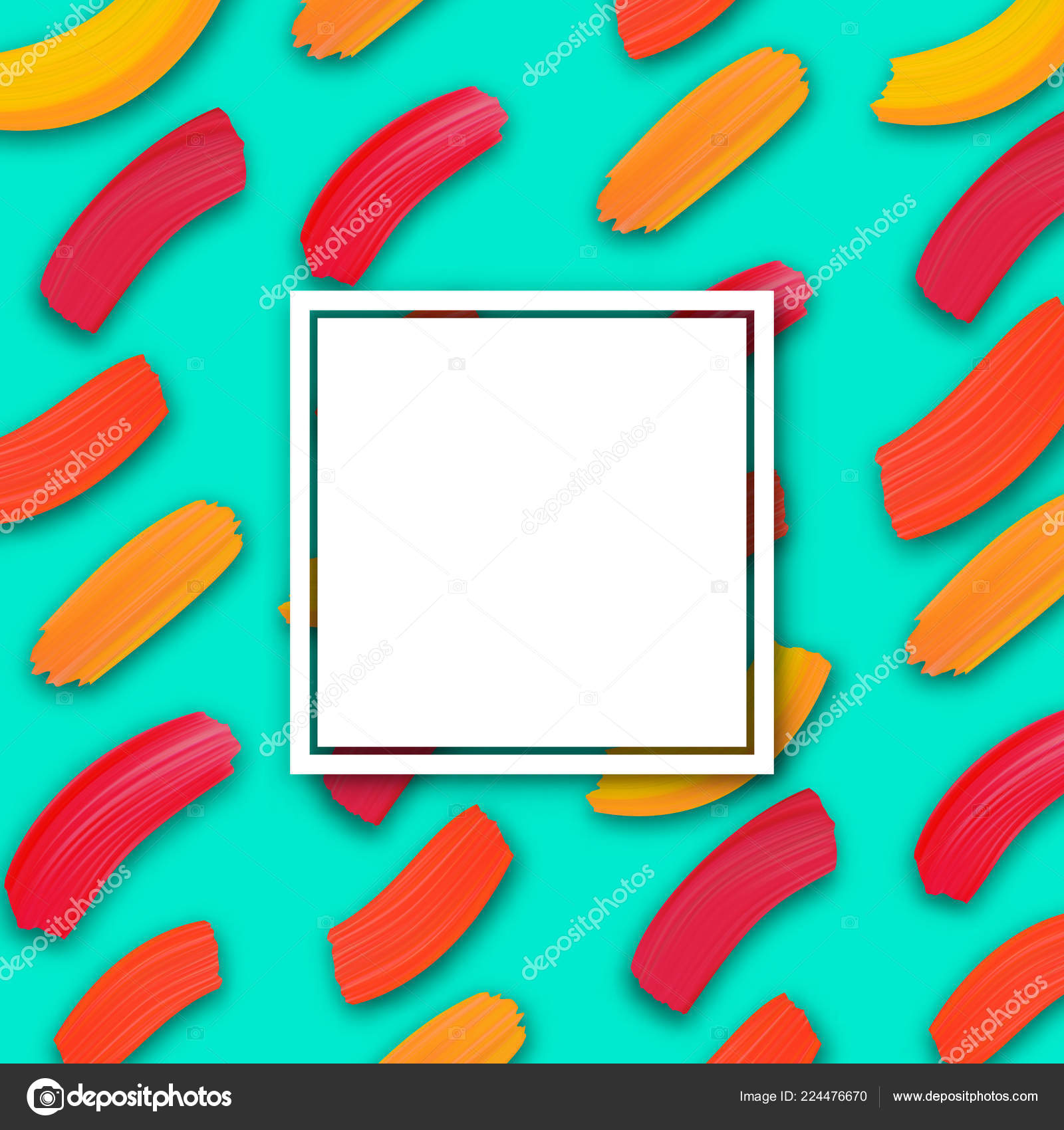 Square background with paint brush strokes. Stock Vector by ©Svetlaboro ...