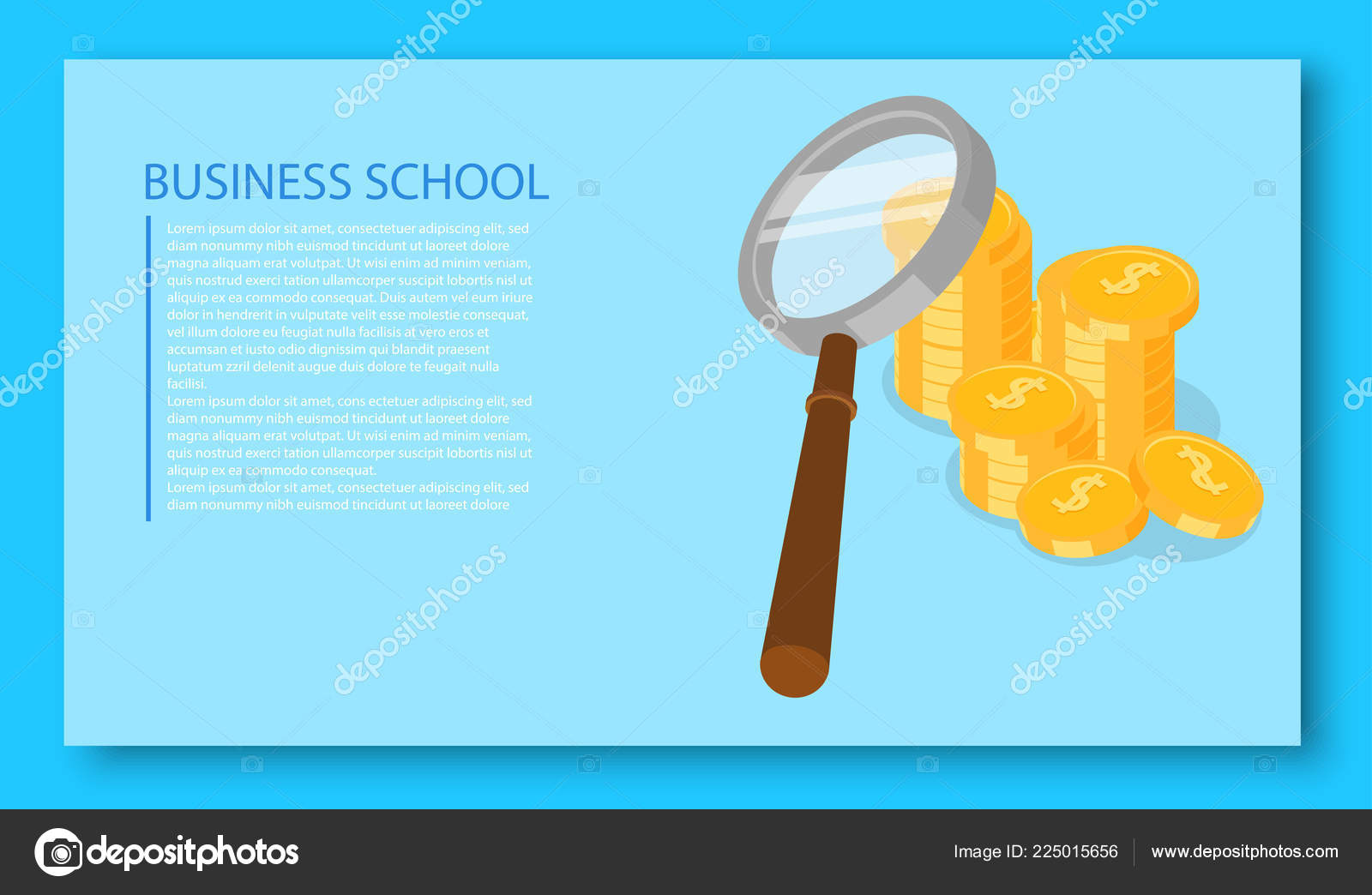 Business school background with dollar coins. Stock Vector by ...