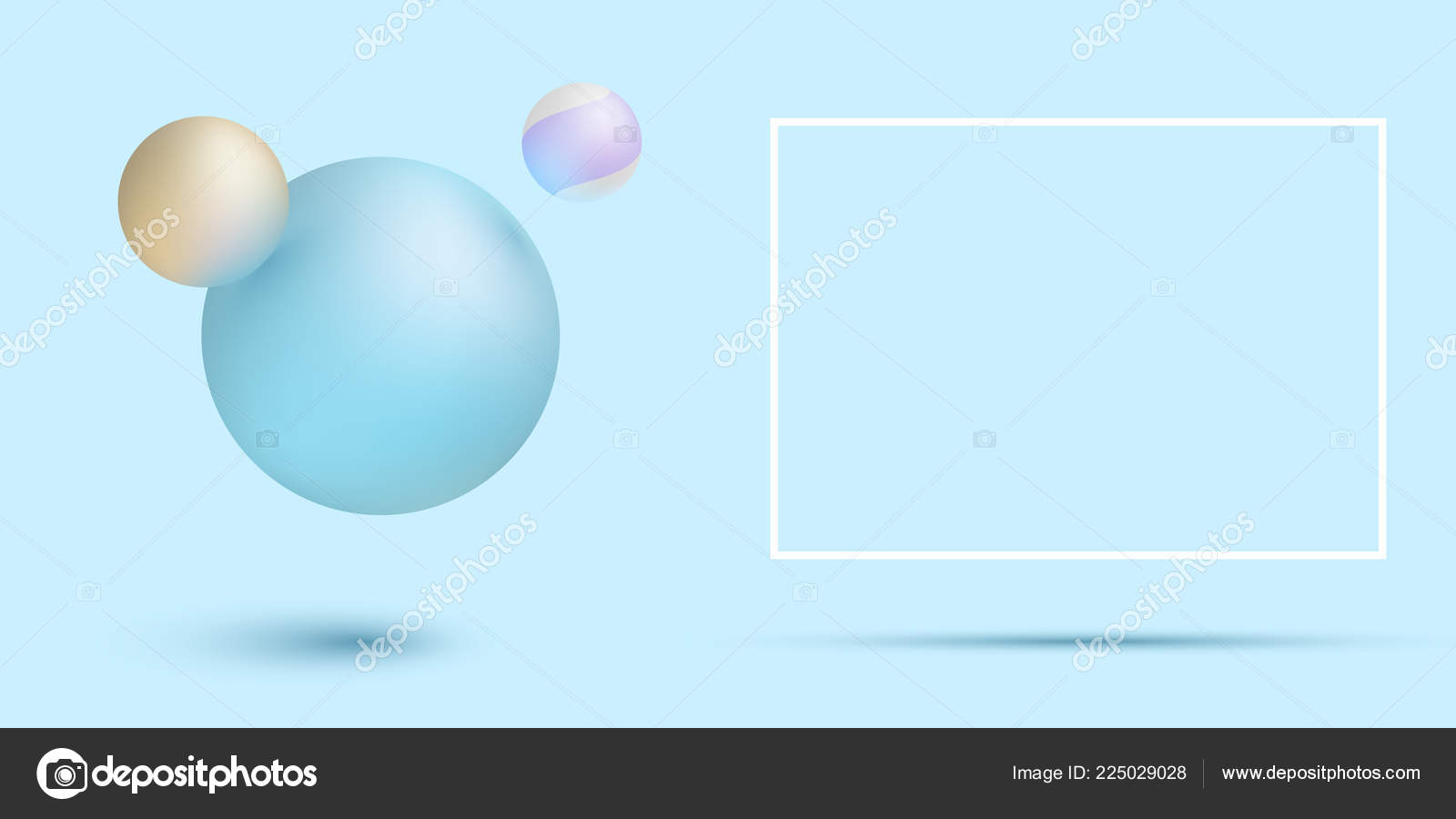 Blue background with frame and color 3d balls. Stock Vector by ...