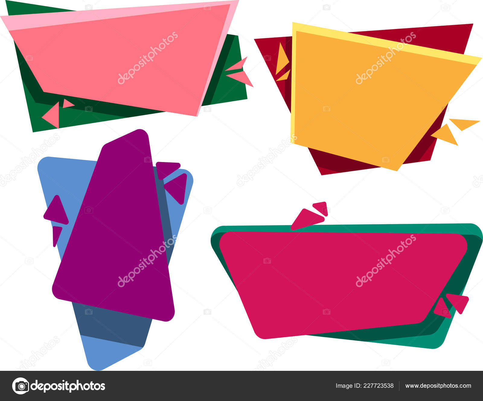 Colorful label templates isolated on white background. Stock Vector ...