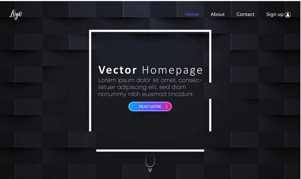 Black web homepage template with buttons and abstract brushstrok Stock ...