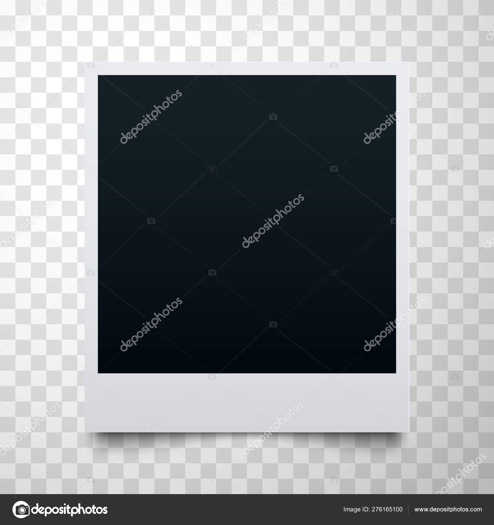 Black empty realistic photo frame on transparent background. Pol Stock ...