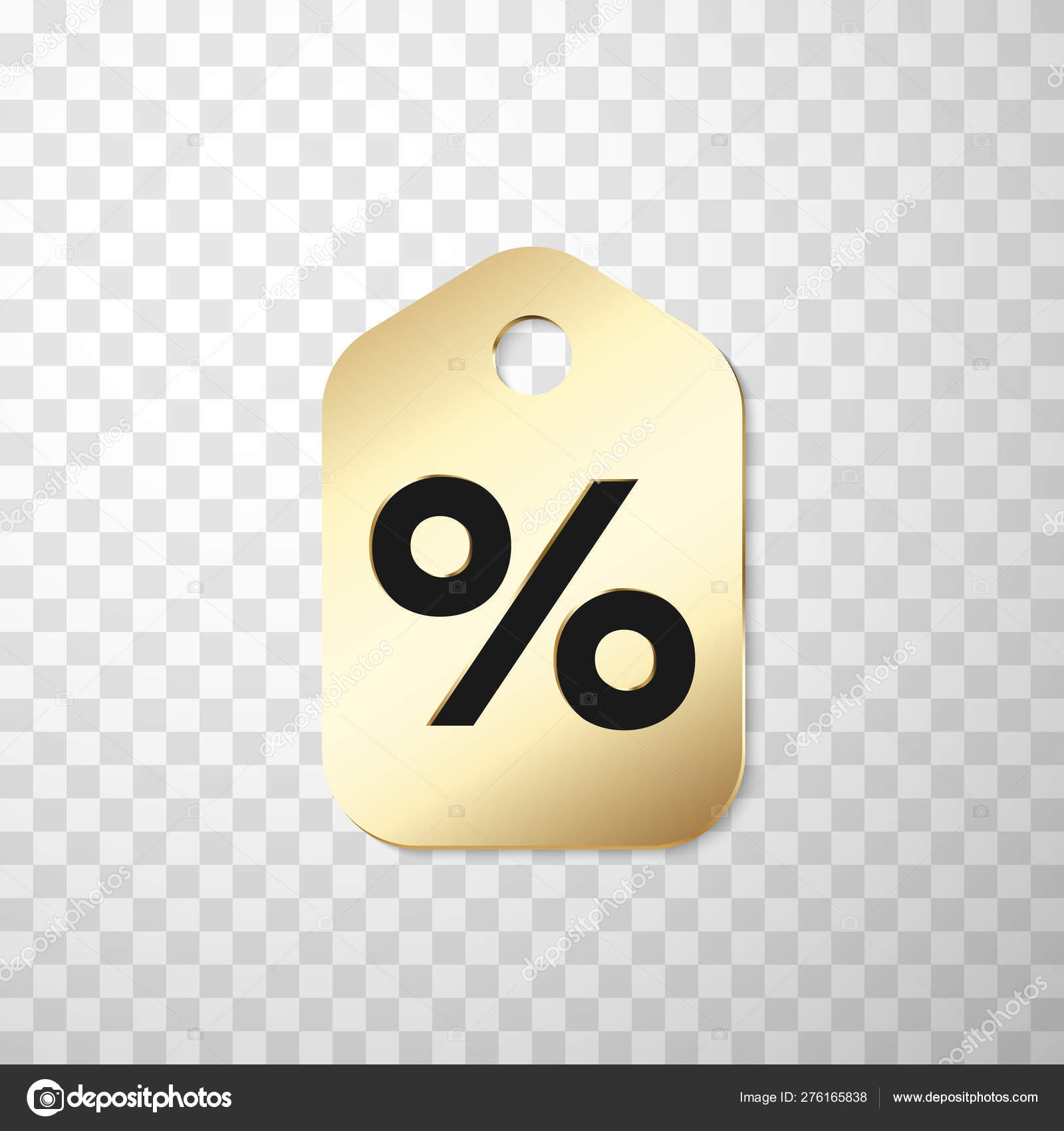 Gold isolated price tag with black percentage sign for sale or d Stock ...
