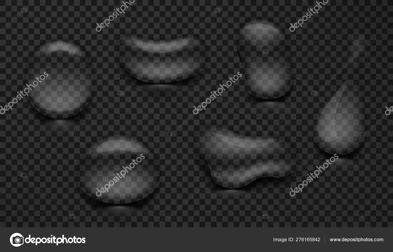 Realistic water drops isolated on transparent background. Stock Vector ...