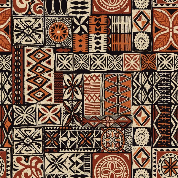 Hawaiian Style Tapa Tribal Fabric Abstract Patchwork Vintage Vector ...