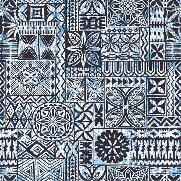 Hawaiian Style Tapa Tribal Fabric Abstract Patchwork Vintage Vector ...