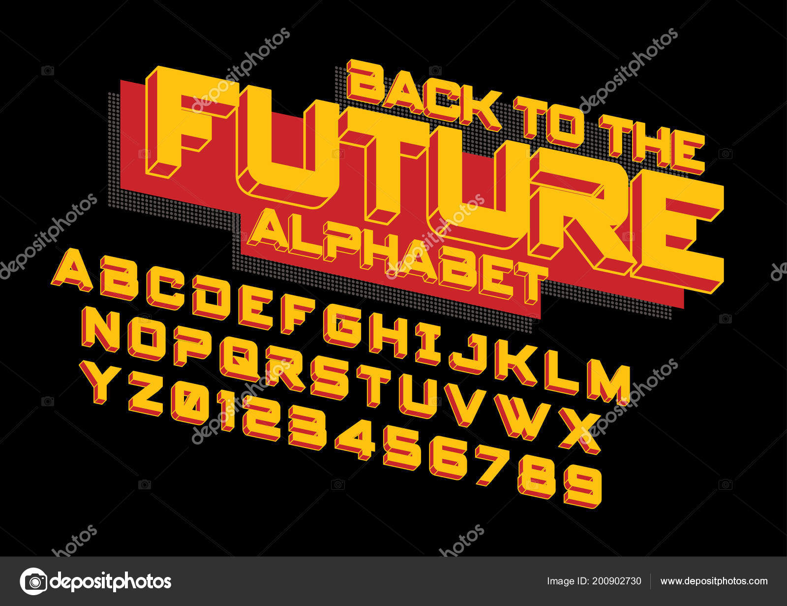 Back Future Abstract Alphabet Vector Illustration Stock Vector Image by ...