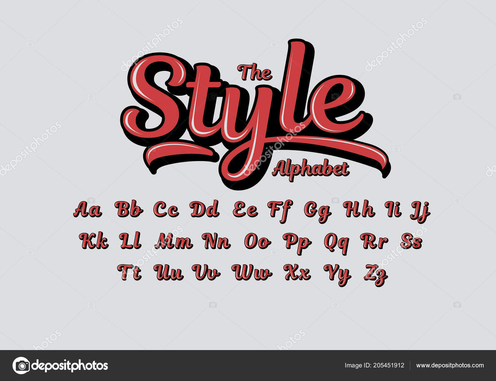 Fuente Estilizada Alfabeto Con Estilo Palabra Ilustración Vectorial ...