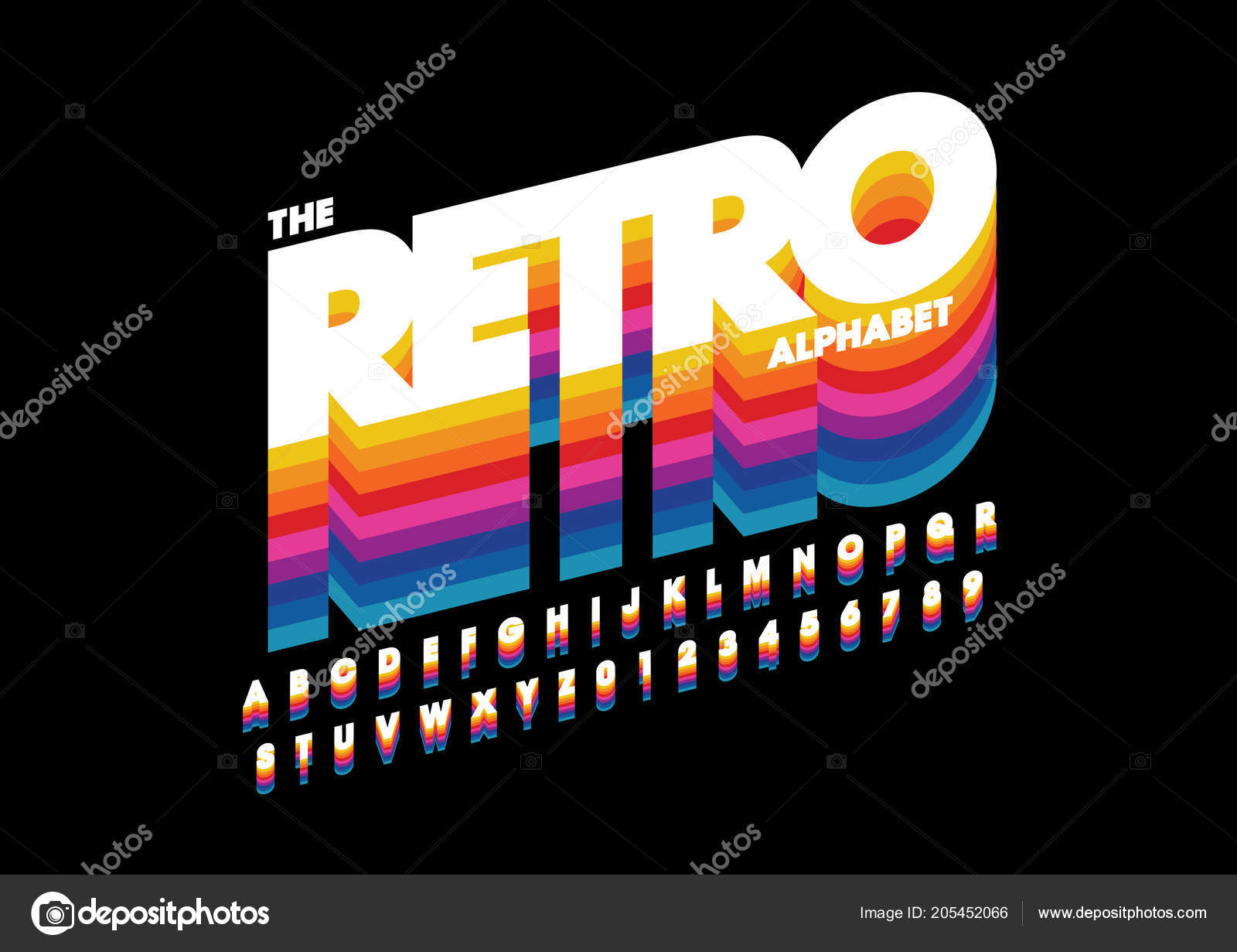 Stylized Font Alphabet Word Retro Vector Illustration Stock Vector by ...