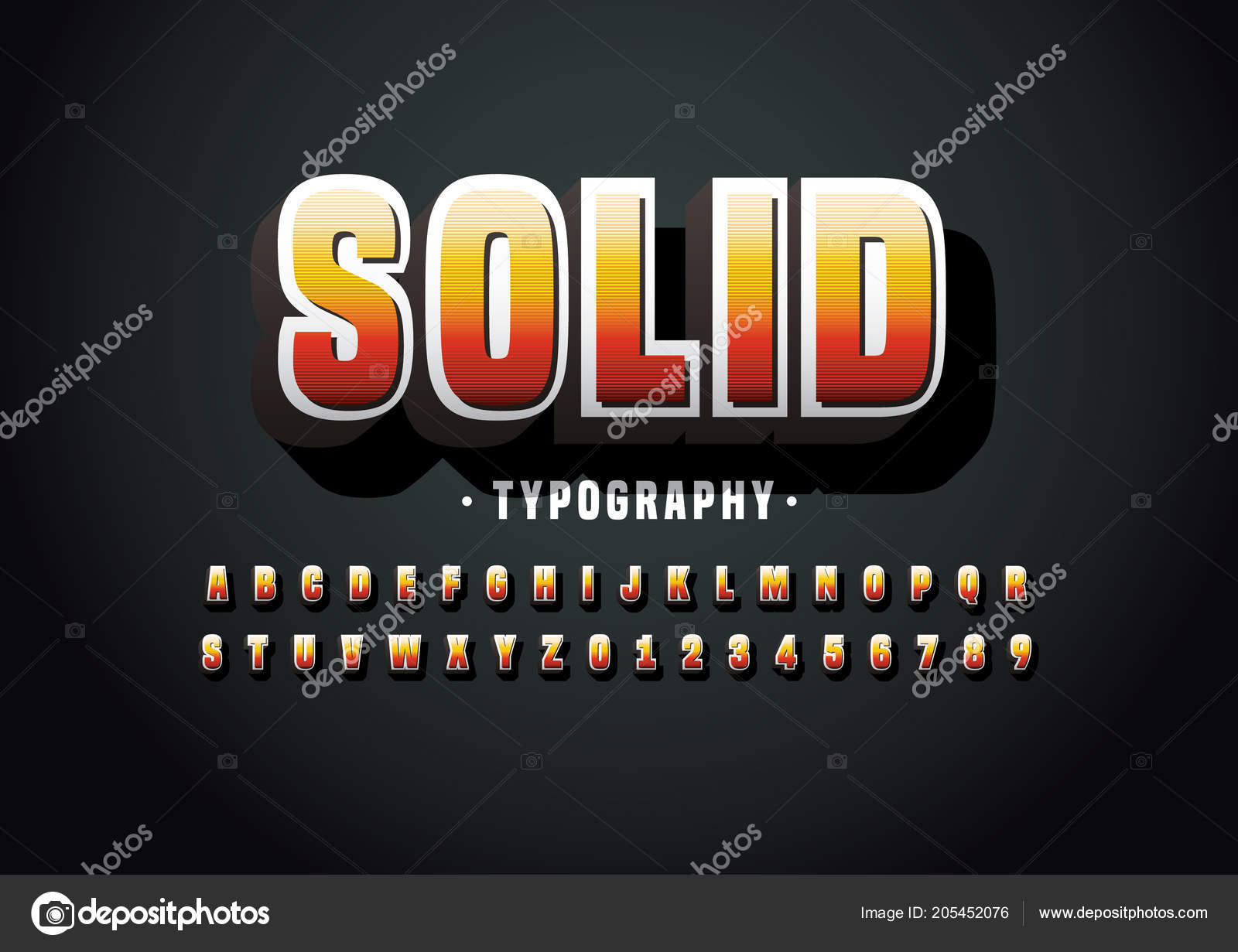 Stylized Font Alphabet Word Solid Vector Illustration Stock Vector by ...