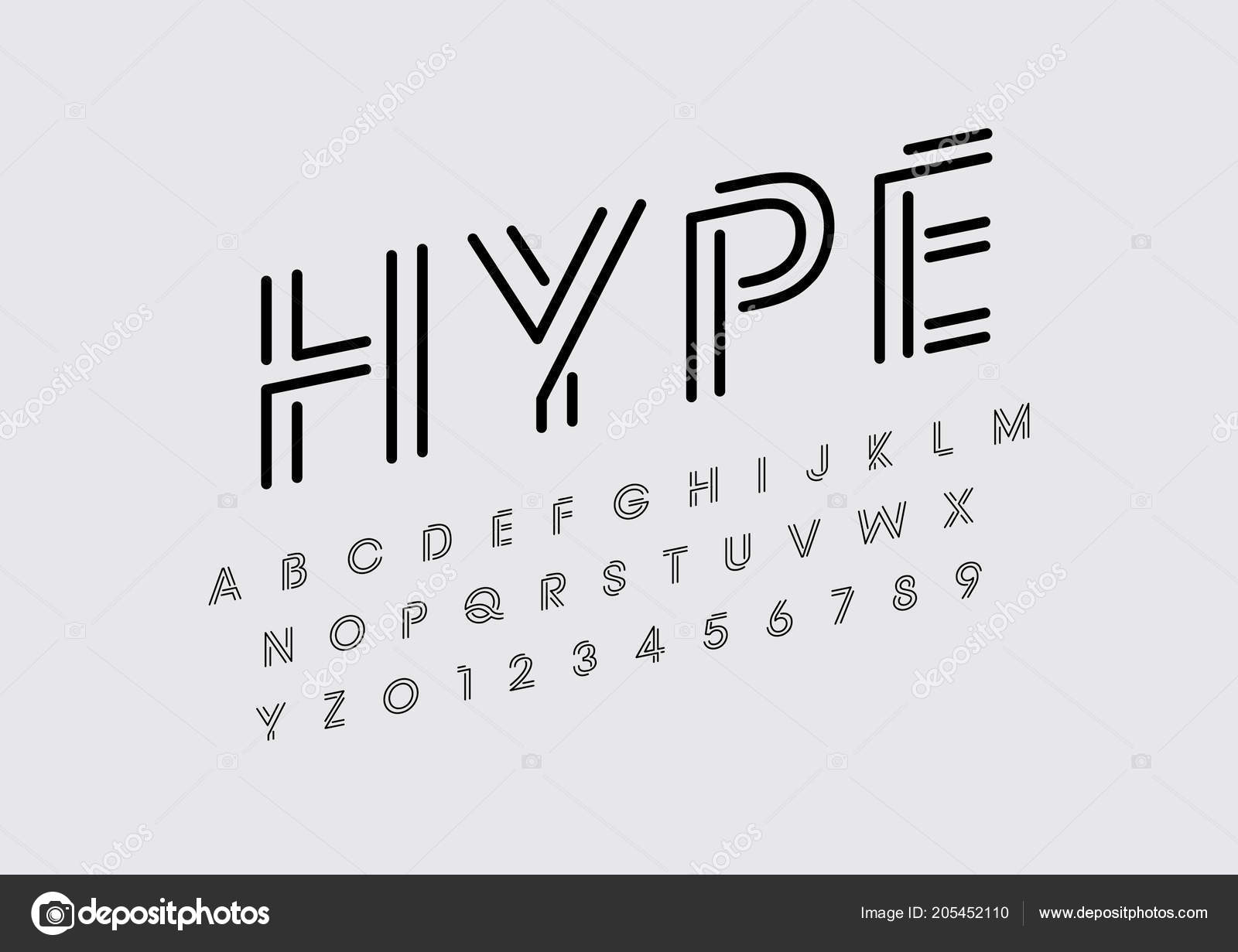 Stylized Font Alphabet Word Hype Vector Illustration Stock Vector by ...