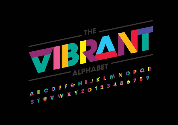 Vibrant Font Alphabet Template Colorful Vector Illustration Stylized ...