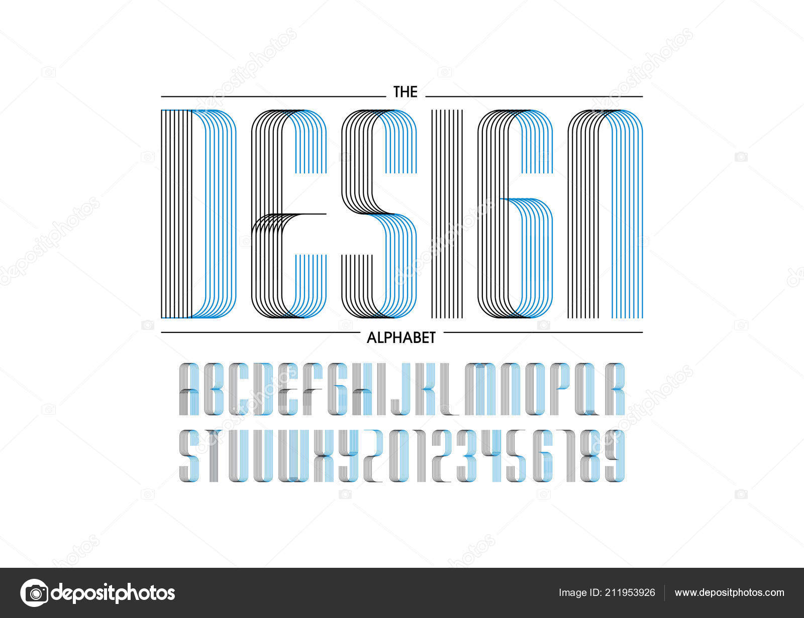 Design Font Alphabet Template Colorful Vector Illustration Stylized ...