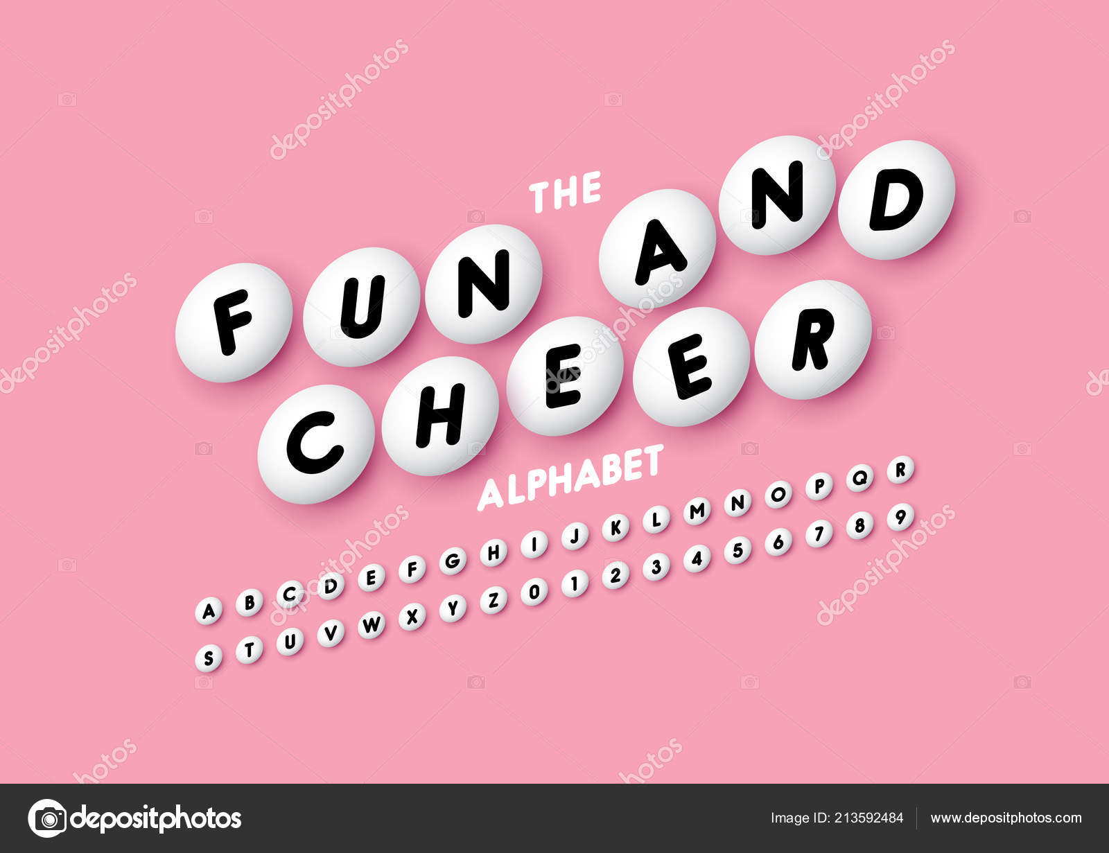 Fun Cheer Design Fonte Modelo Alfabeto Ilustração Vetorial Colorida ...