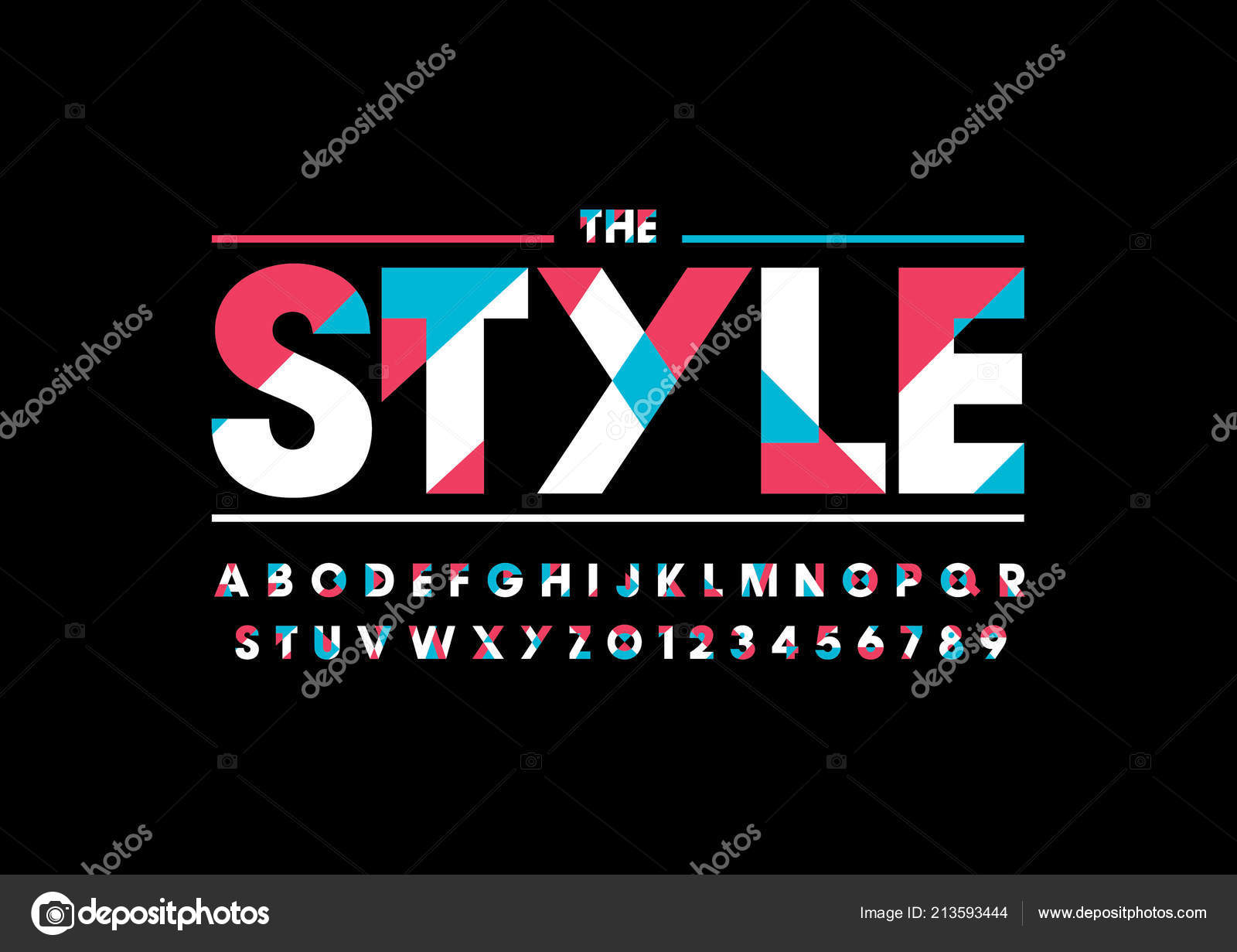Style Design Font Alphabet Template Colorful Vector Illustration ...
