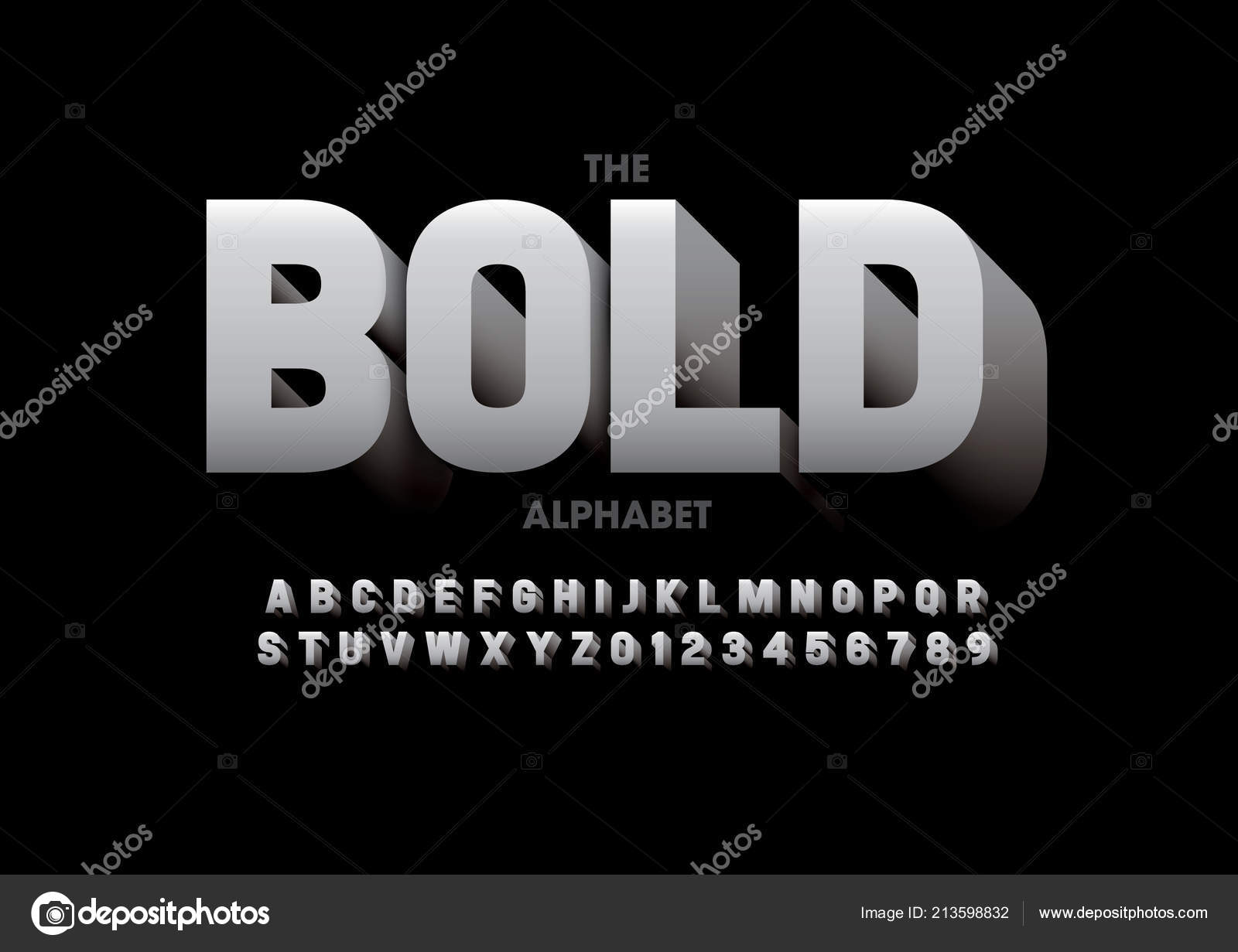 Bold Font Alphabet Template Colorful Vector Illustration Stylized ...