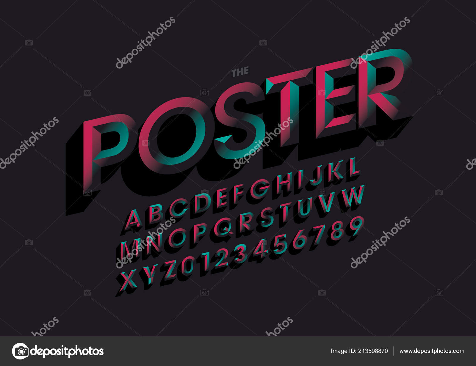 Poster Design Font Alphabet Template Colorful Vector Illustration ...