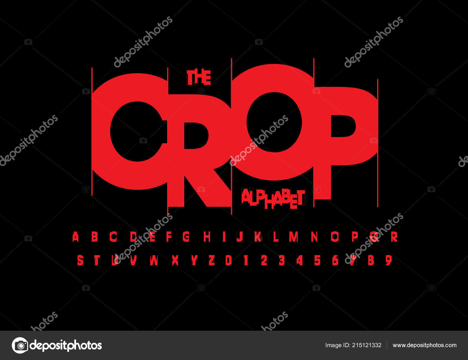 Crop Font Alphabet Template Colorful Vector Illustration Stylized ...