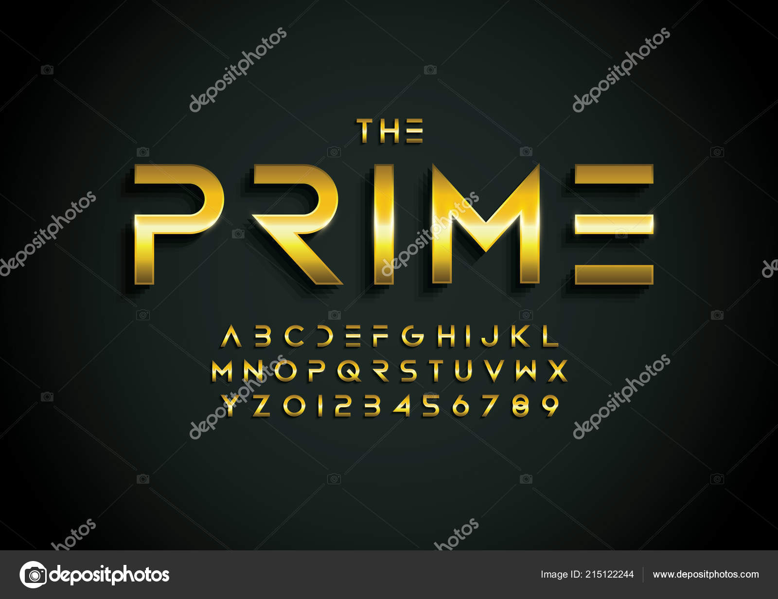 Prime Font Alphabet Template Colorful Vector Illustration Stylized ...