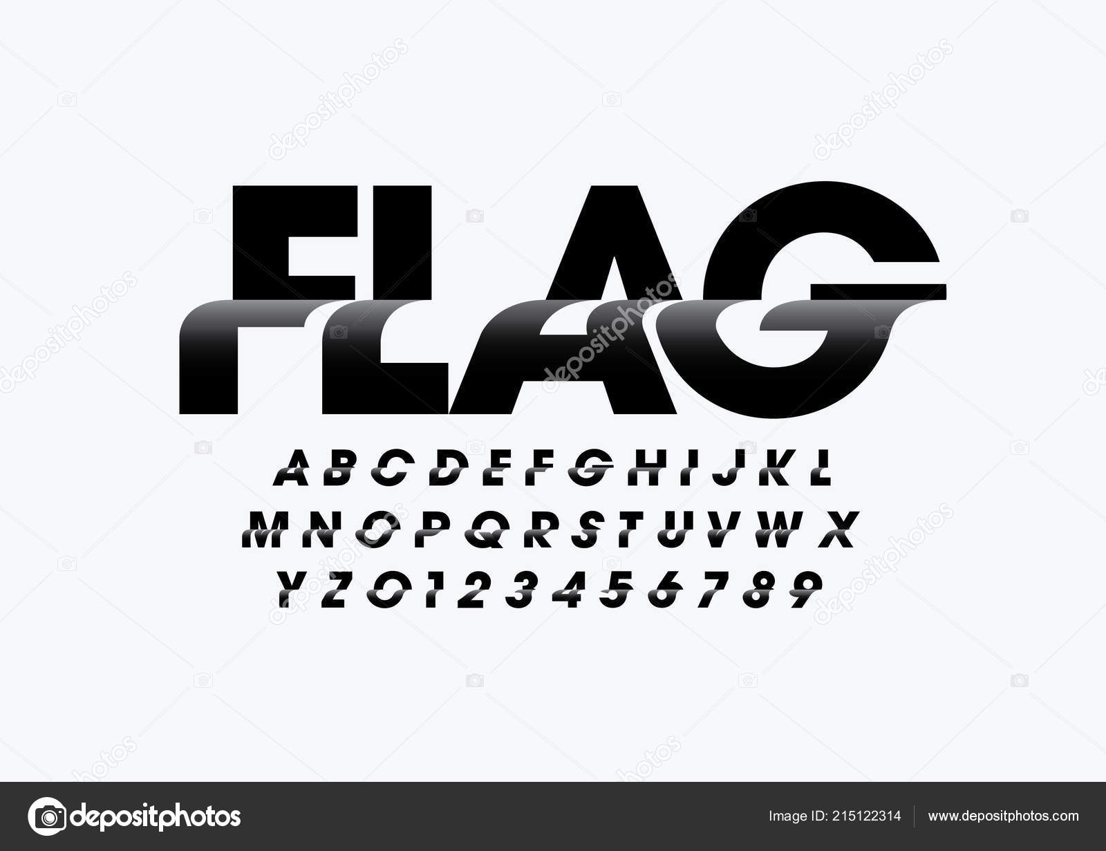 Flag Font Alphabet Template Colorful Vector Illustration Stylized ...