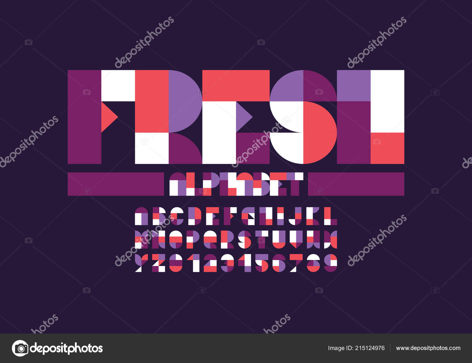 Ilustración Vectorial Colorida Plantilla Alfabeto Fresco Vector de ...