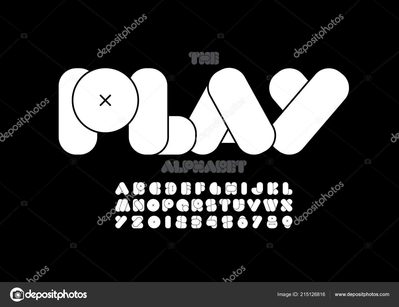 Play Font Alphabet Template Colorful Vector Illustration Stylized ...
