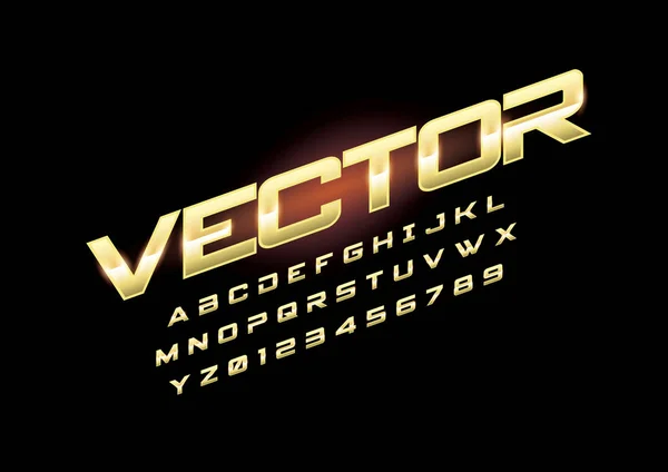 Vector Industrial Chrome Steel Font Glossy Metallic Alphabet Letters ...