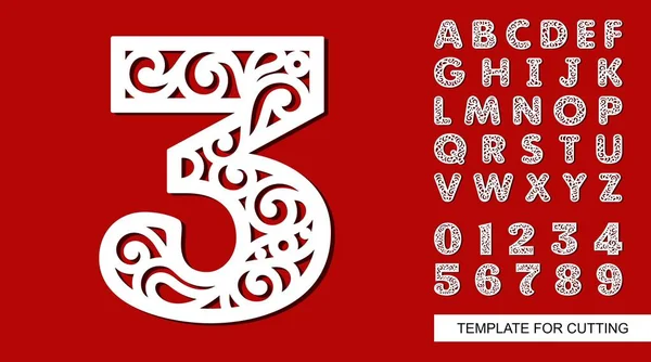Letter Full English Alphabet Digits Lace Letters Numbers Template Laser ...