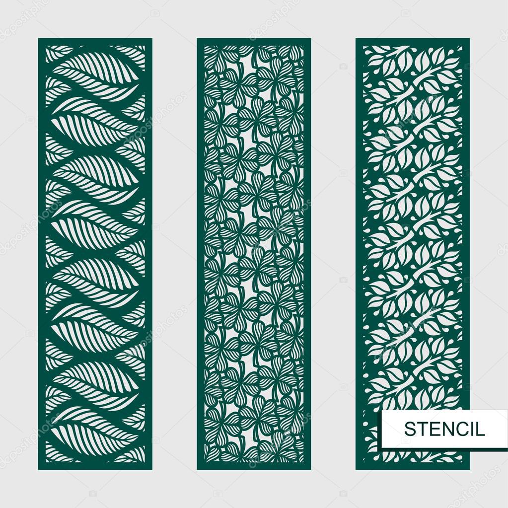 Conjunto de paneles vectoriales decorativos. Plantillas con hojas ...