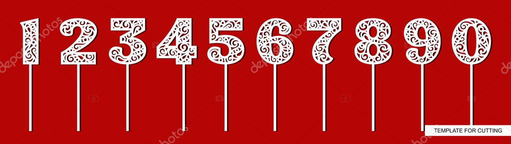 Set de toppers para cumpleaños y aniversario. Número 1 (uno), 2 (dos ...