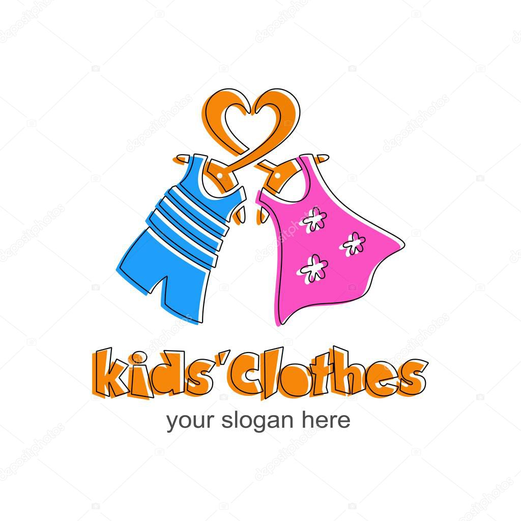 Logo Ropa Para Niños Firma Para Tienda Niños Logotipo Con Vector de ...