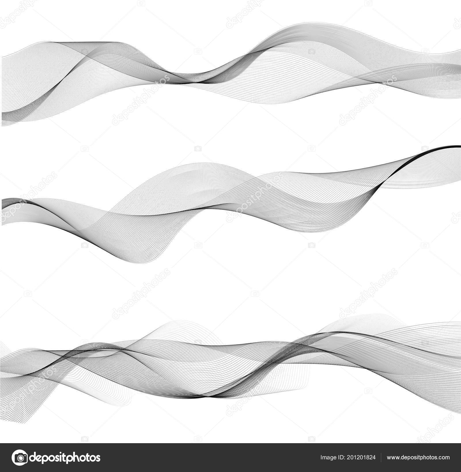 Wave Black Lines Abstract Wavy Stripes Transparent Background Stock ...