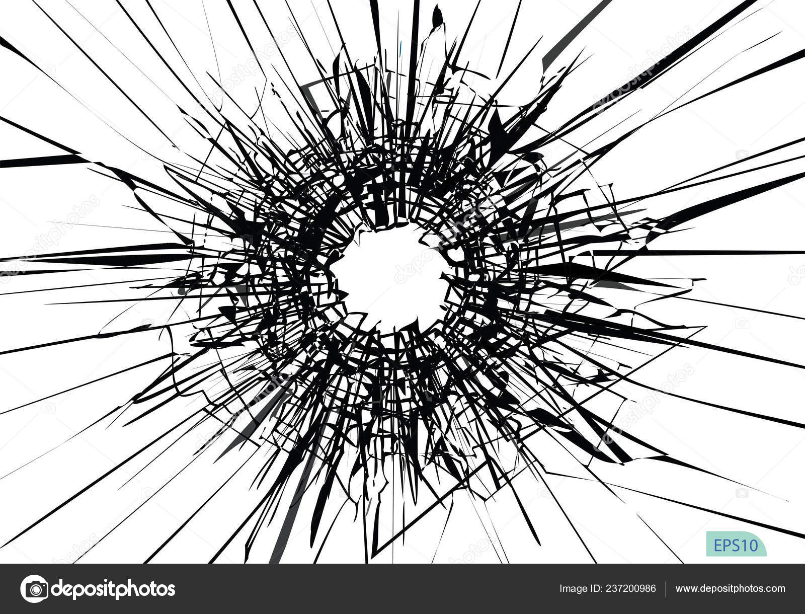 Broken Glass Cracks Bullet Marks Glass High Resolution Stock Photo by ...