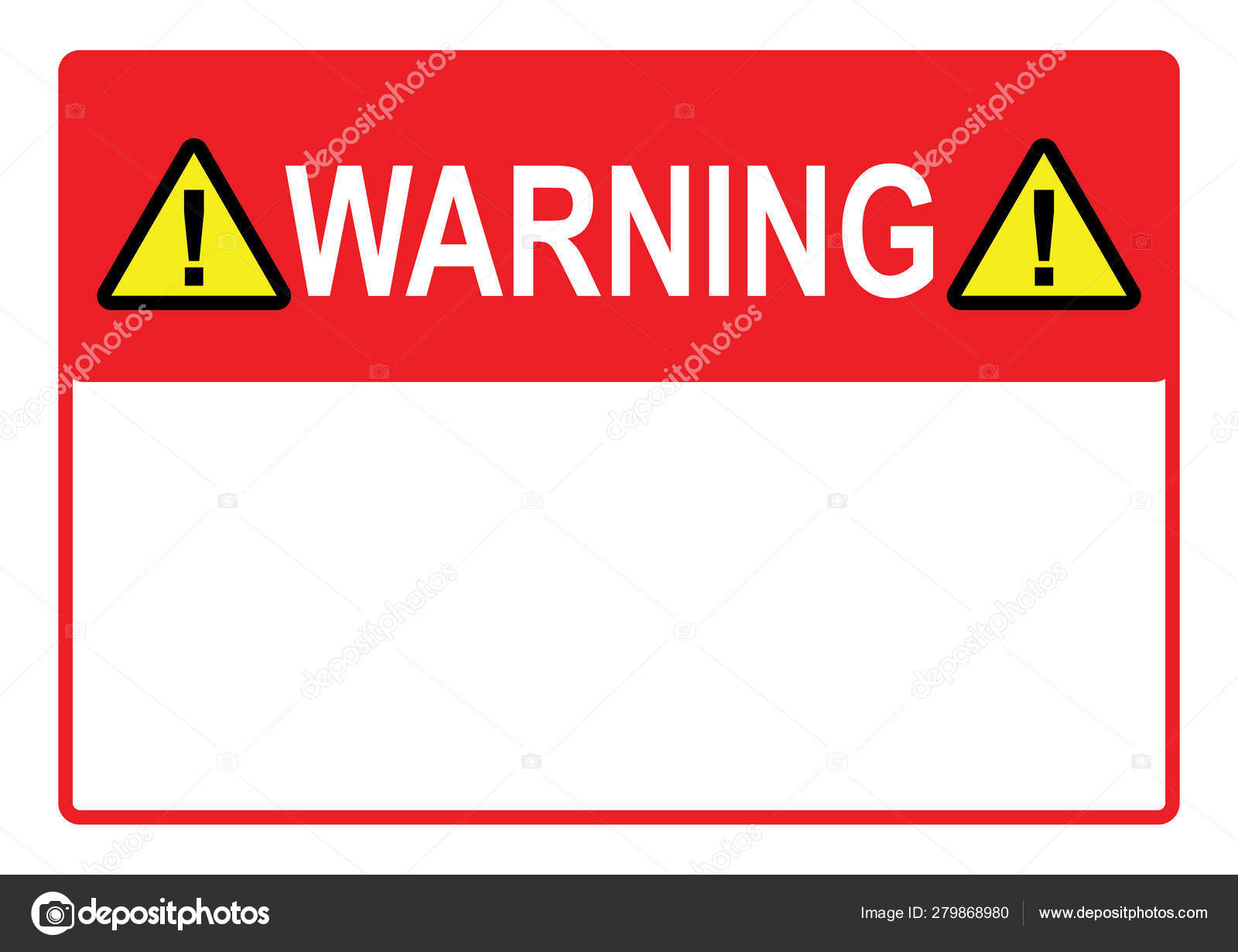 Blank Red Warning Sign