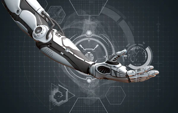Robot Right Arm Highly Detailed Model Digital Modern Background ...