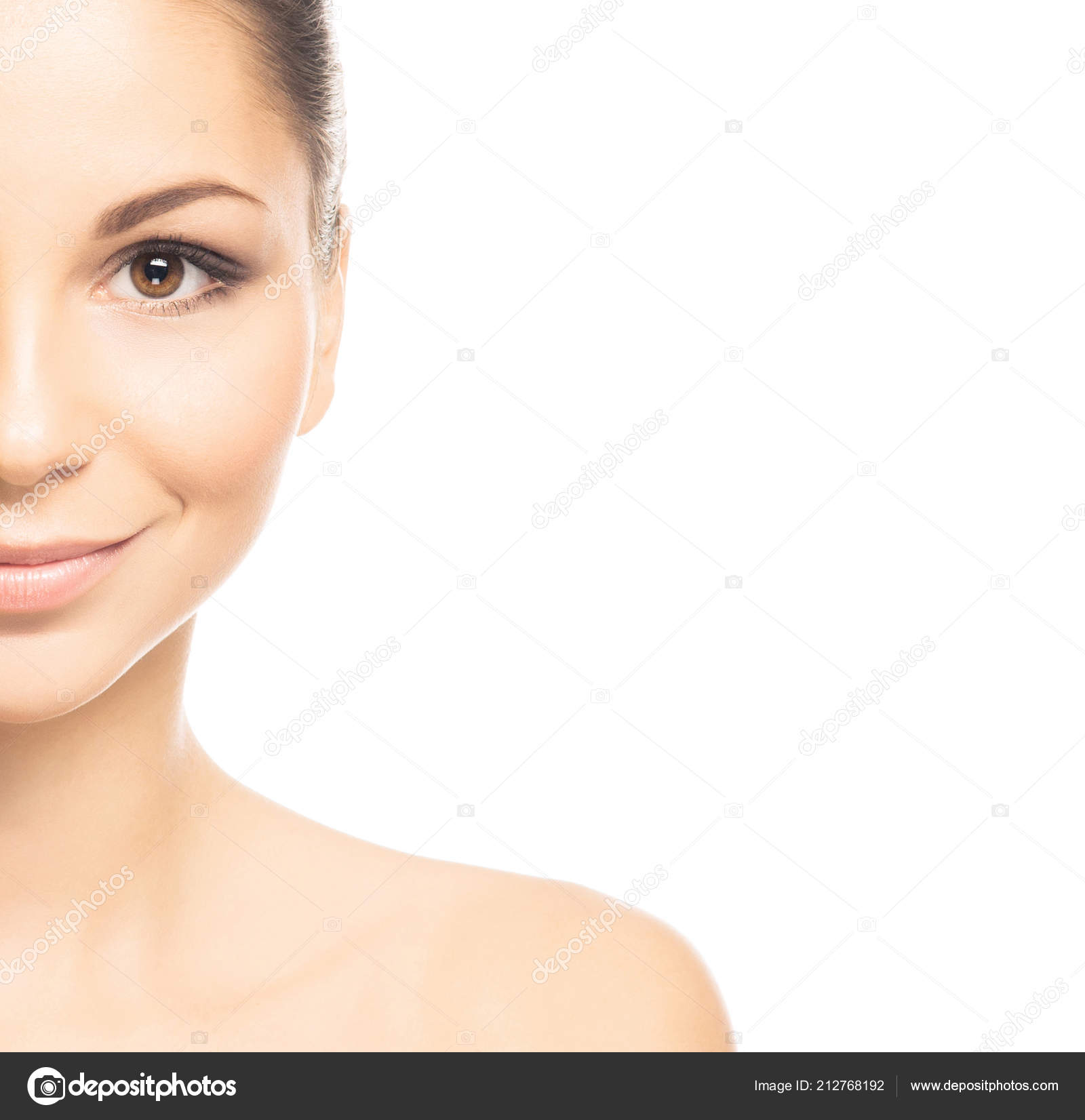 Human Face Isolated White Background Spa Portrait Beautiful Fresh ...