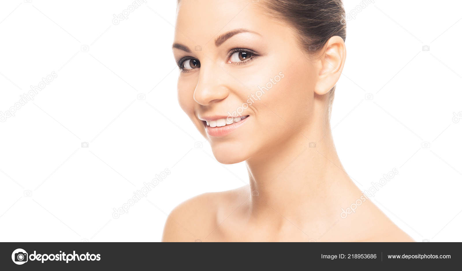 Smiling Human Faces White Background