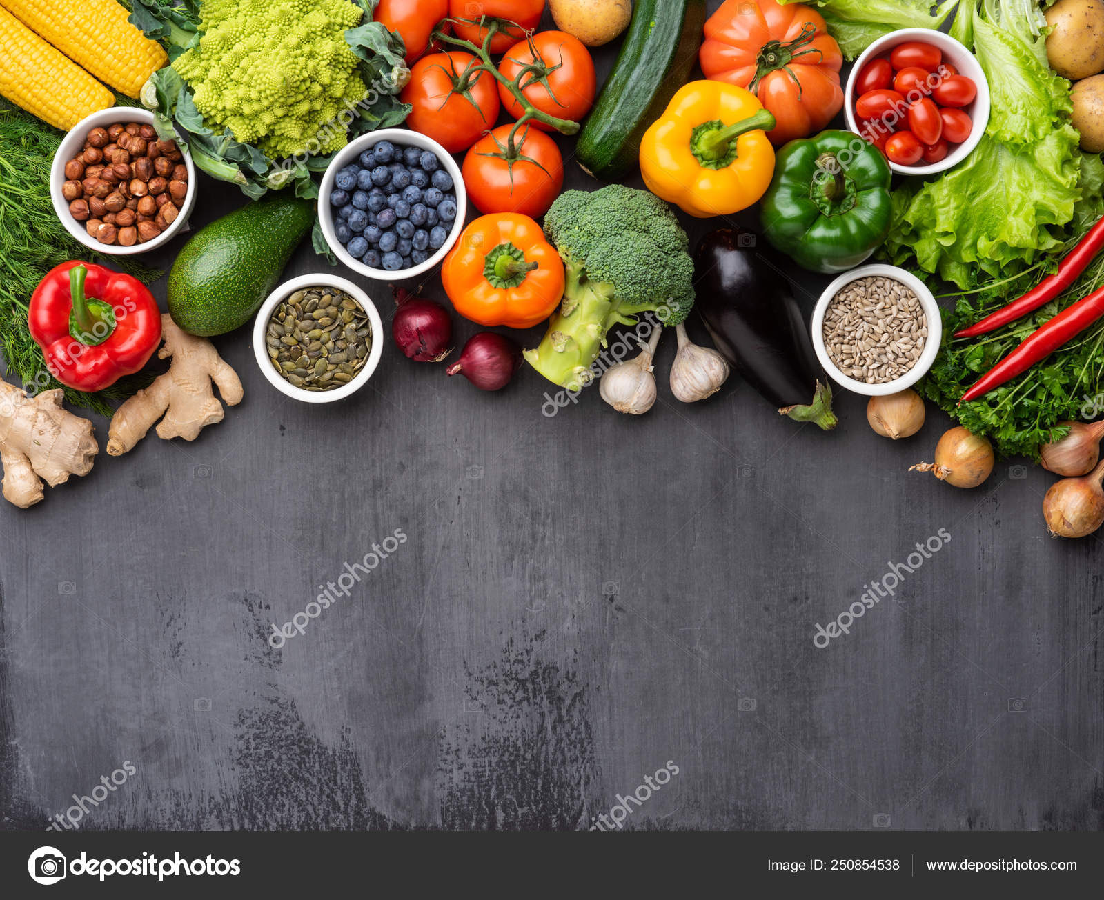 Healthy Eating Ingredients Fresh Vegetables Fruits Superfood Nutrition ...