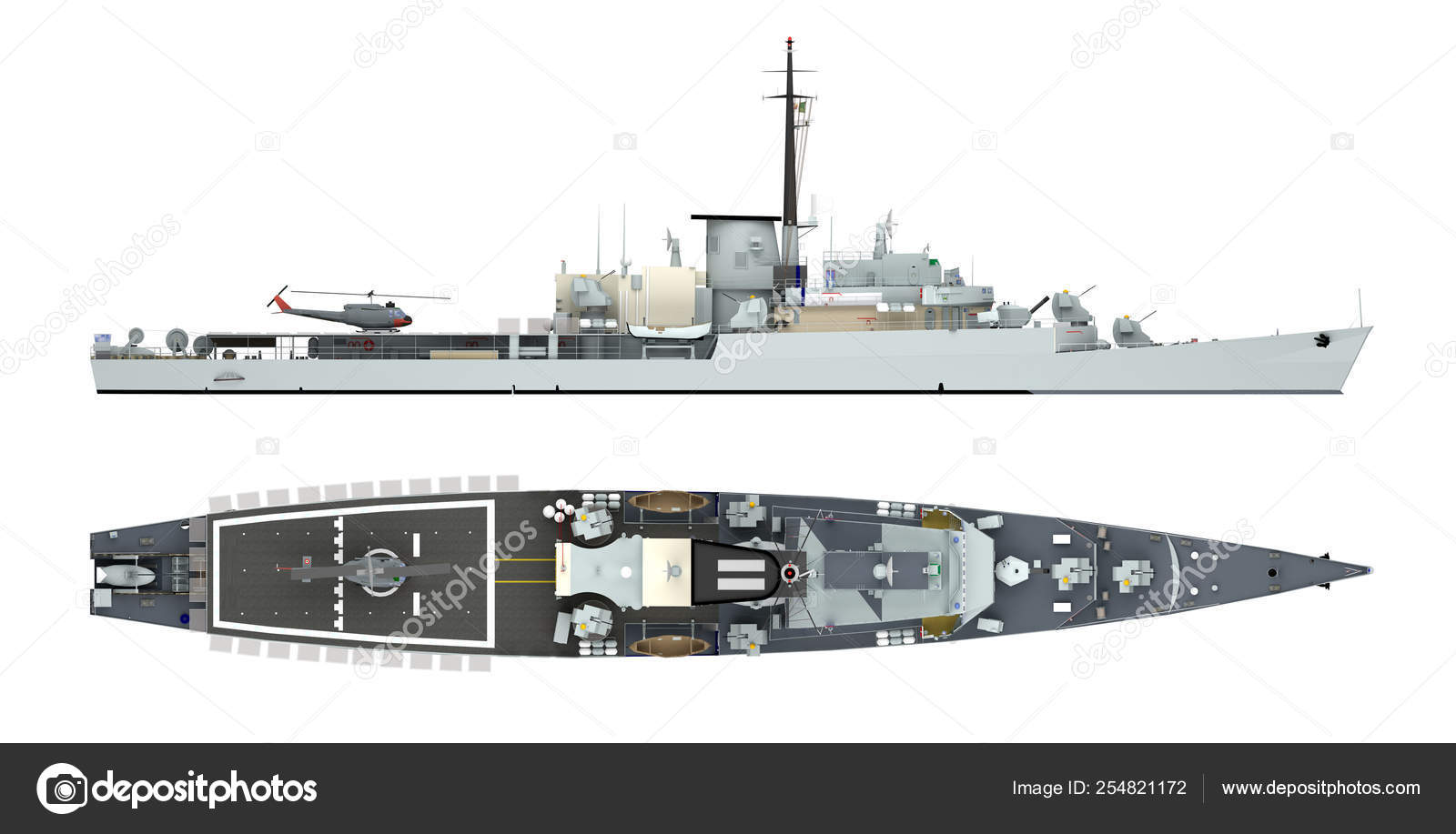 Destroyer Ship Side View
