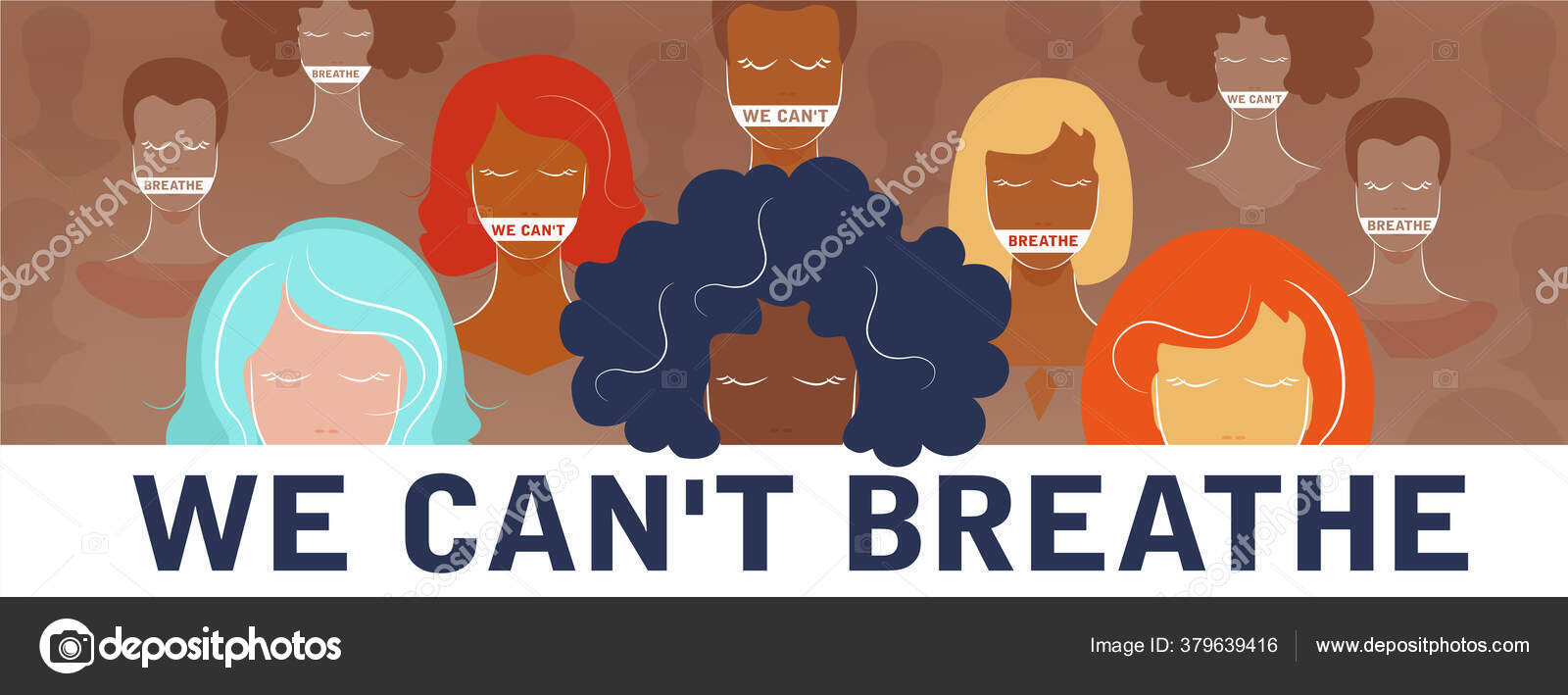 Can Breathe Text Black Lives Matter Vector Cover Human Rights — Stock ...