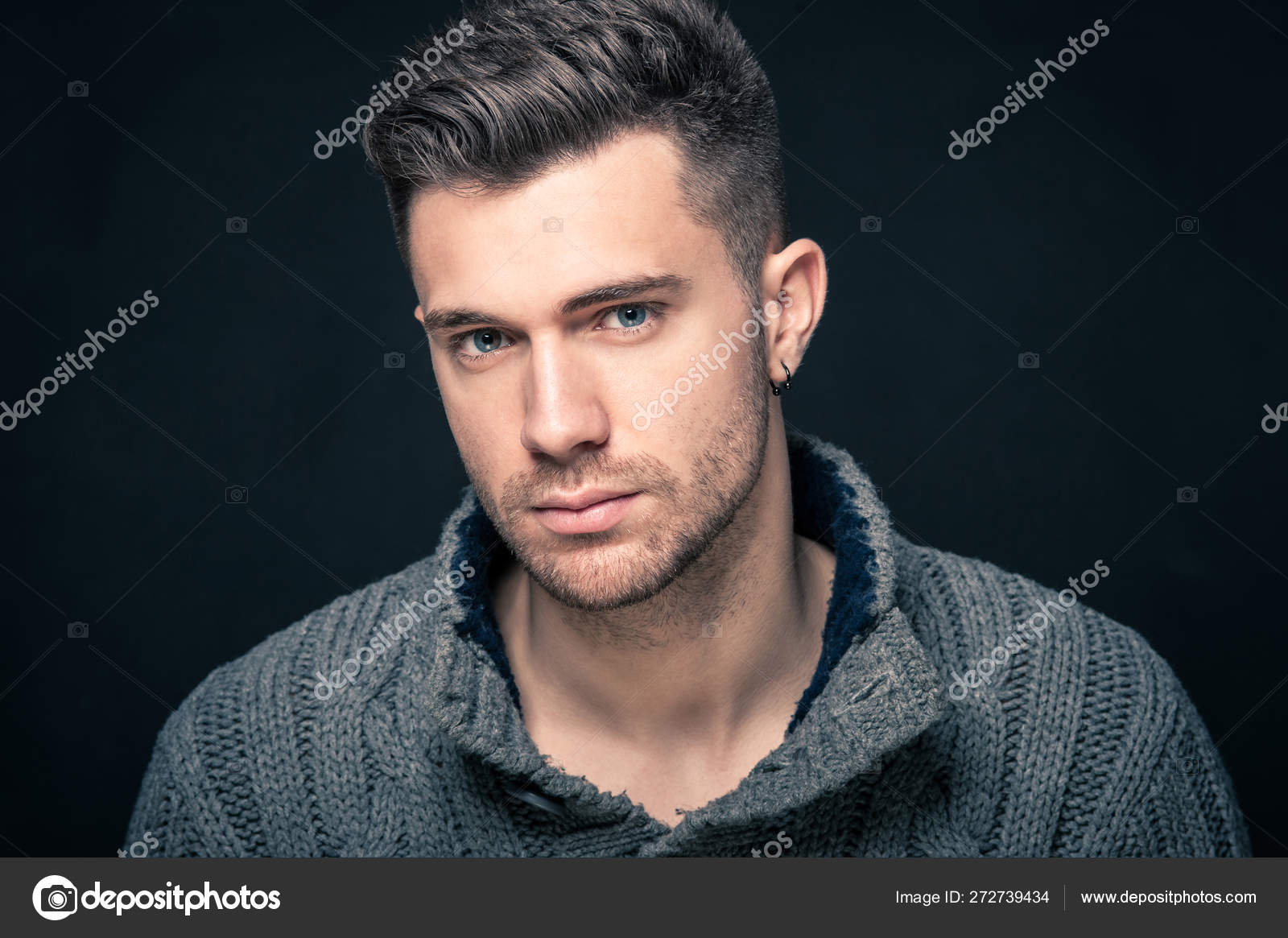 Intense Man Close Portrait Dark Background Stock Photo by ©pio3 272739434